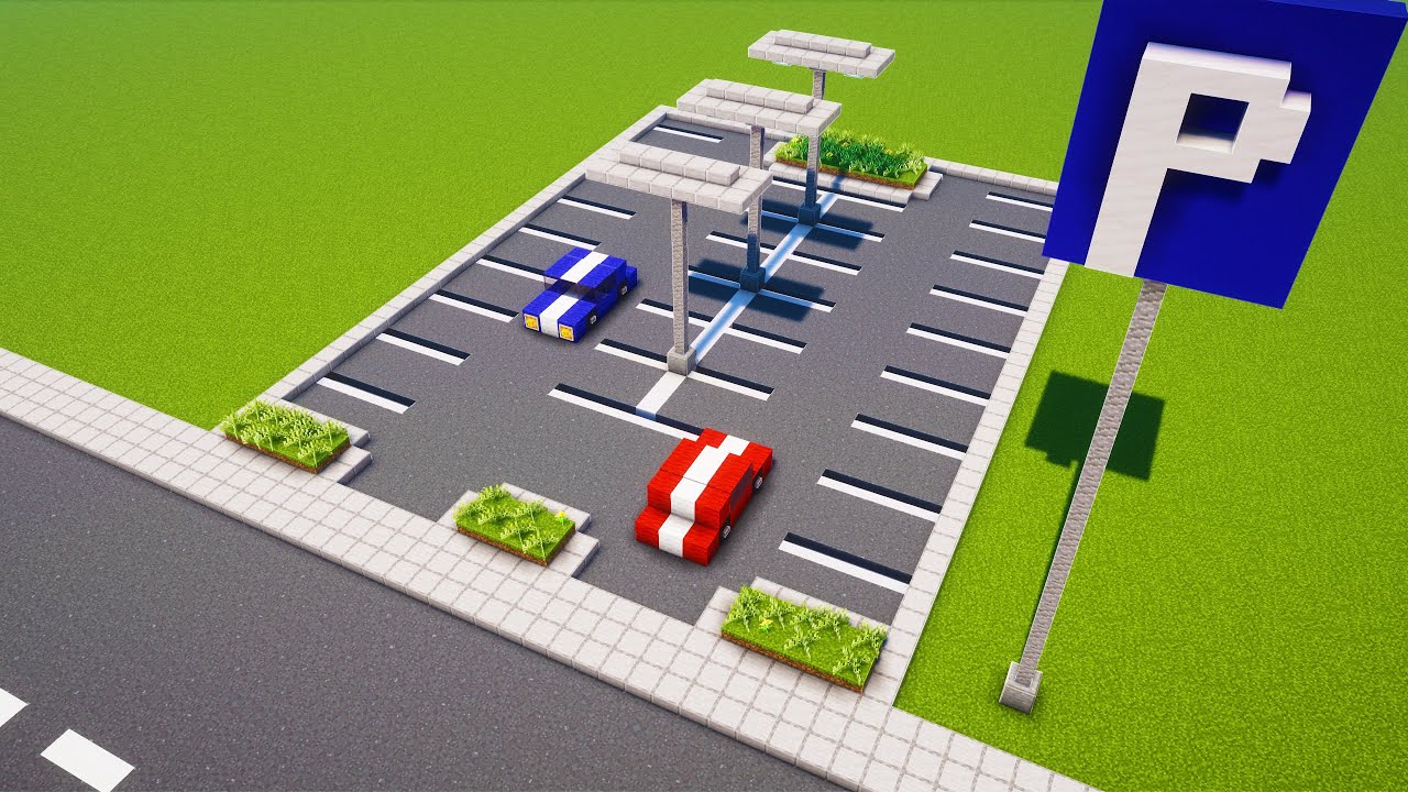 Minecraft Parking Lot Tutorial 1.21 - How to Build a Parking Lot in ...