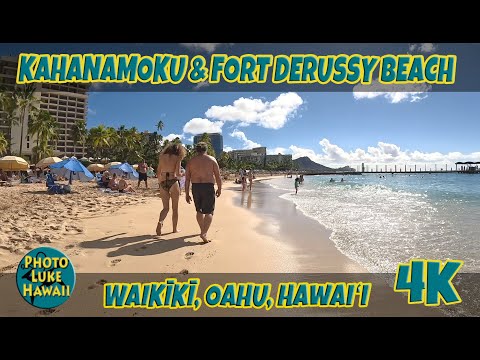 Kahanamoku & Fort DeRussy Beach Walk December 2, 2022 Oahu Hawaii Virtual Walk