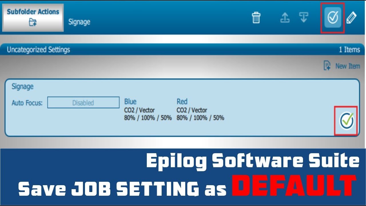 SAVE A JOB SETTING as DEFAULT!
