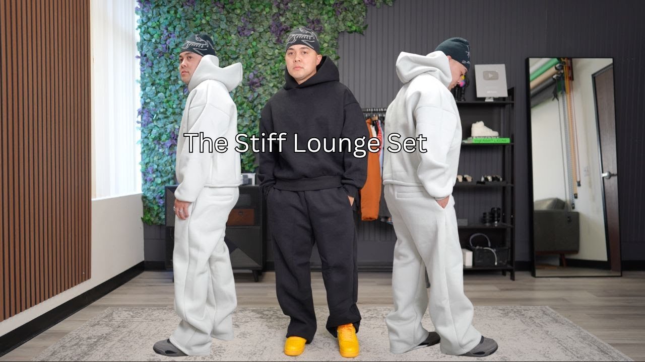 the mnml stiff lounge hoodie and sweatpant try on and review