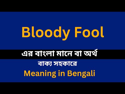 Bloody Fool meaning in bengali/Bloody Fool শব্দের বাংলা ভাষায় অর্থ অথবা মানে কি