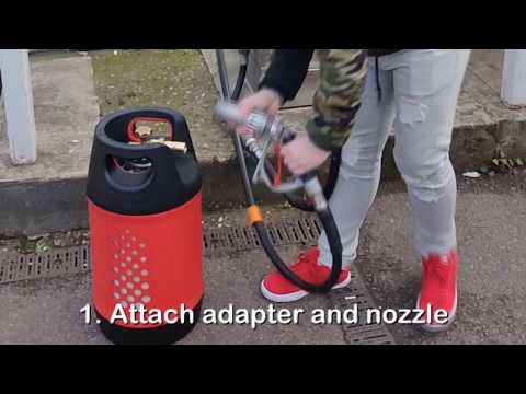 How to refill propane butane gas cylinder with overfill protection device