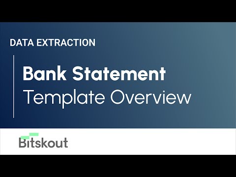 Extracting Data from Bank Statement - Template Overview