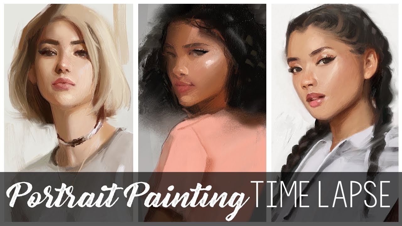 Painting Three Portraits in PROCREATE - Time Lapse