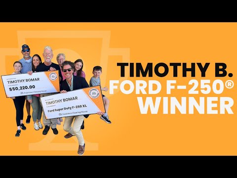 PCH Winner: Timothy B. of MS Won a Ford F-250® or $50,220!