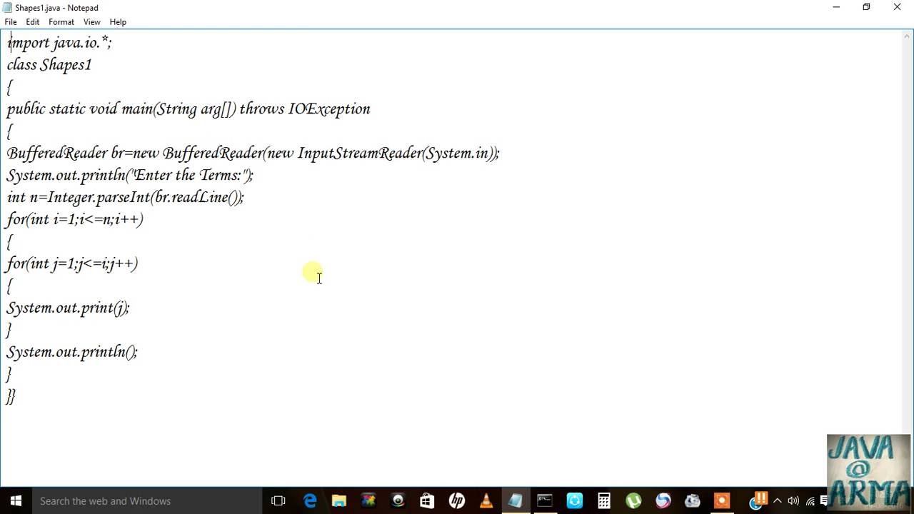 Nested loops Java Patterns 2 by taking input from user