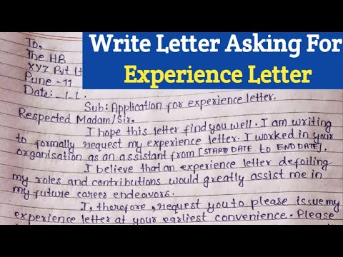 Application For Experience Letter | How to Get Experience Certificate |Experience Certificate Sample
