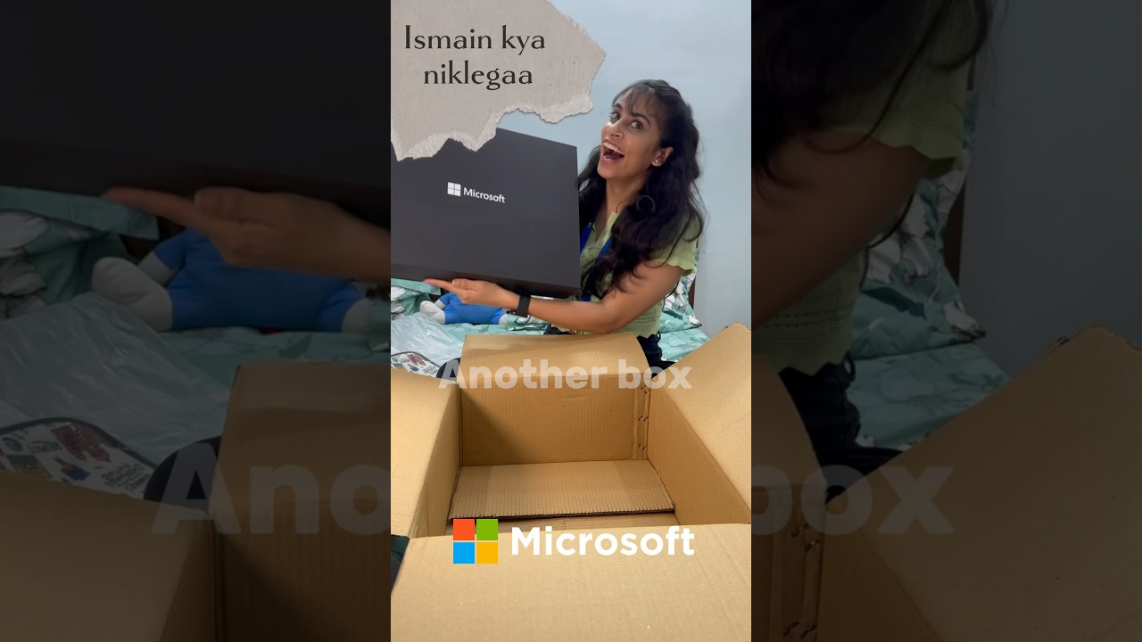 Miss Gandhi unboxes New Joinee GOODIES from @microsoftidc 🎁 #microsoftidc #microsoftlife