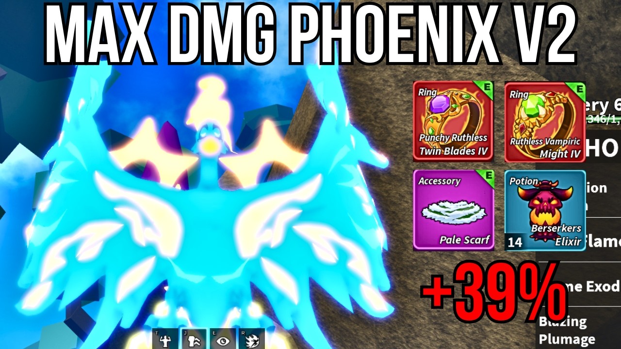 Max Damage Phoenix V2 Showcase!?『Blox Fruits』