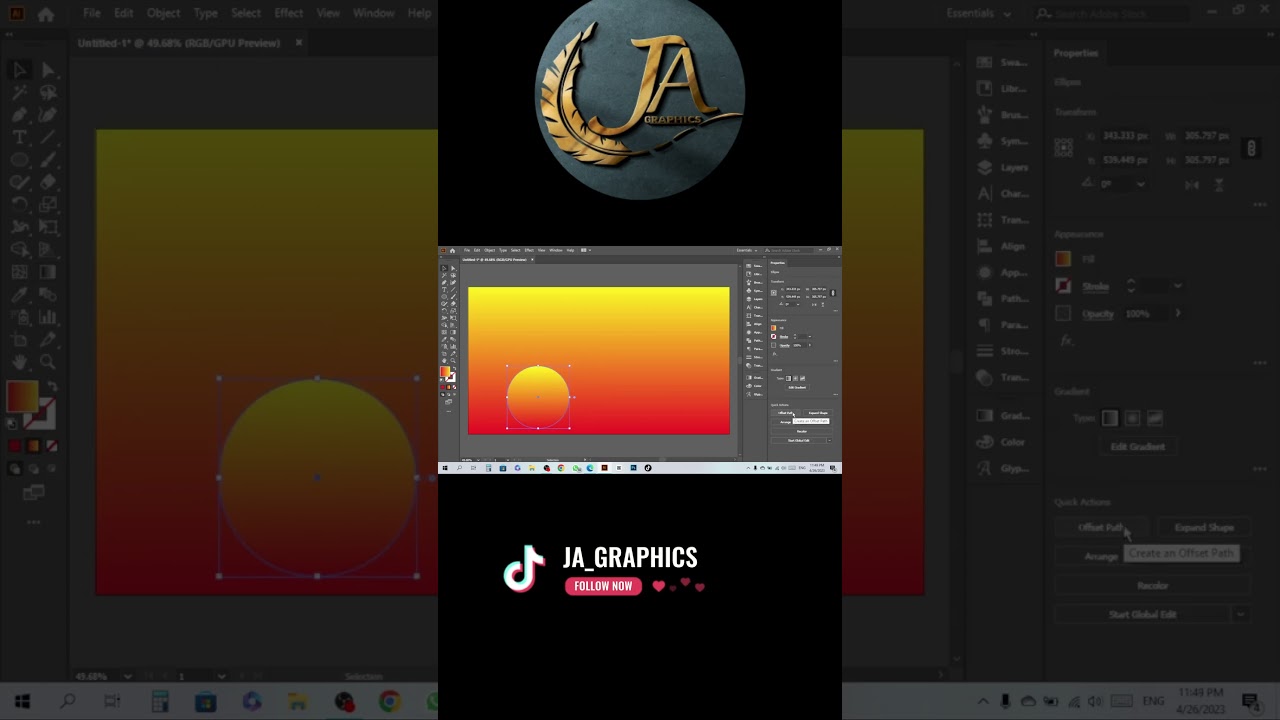 Sunset Vector Illustration Tutorial for Beginners| illustrator tutorial | @JA_GRAPHICS