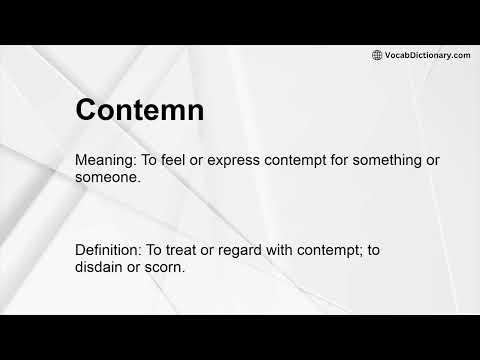Contemn Meaning