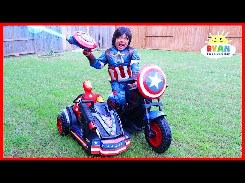 Avengers Superhero Captain America Motorcycle Power Wheels Ride On Car!