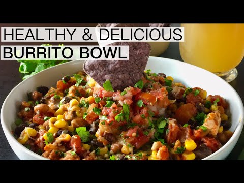 HEALTHY CHICKEN BURRITO BOWL RECIPE | MEAL PREP LUNCH IDEAS