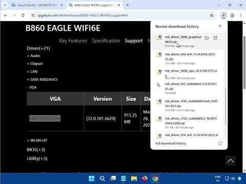 Install Intel VGA Driver – Gigabyte B860 EAGLE WIFI6E (Windows 10/11)