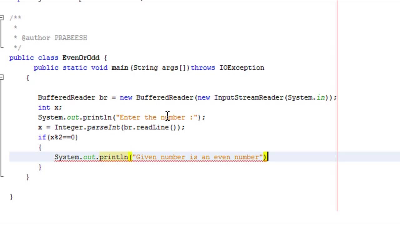 java programming examples 5 even number program in java