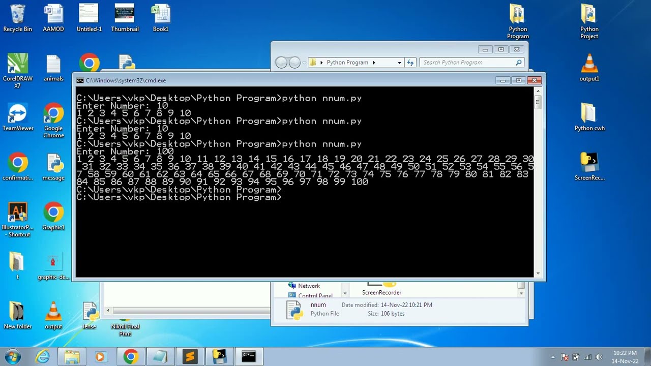 python program to print n natural numbers using while loop and for loop