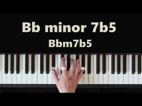 How To Play Bb Minor 7 flat 5 (Bbm7b5) Chord On Piano