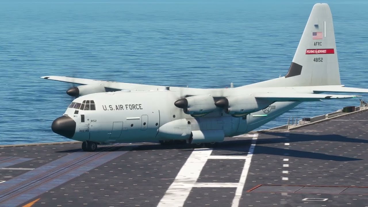 Insane C-130 Takeoff! US Aircraft Carrier Launch
