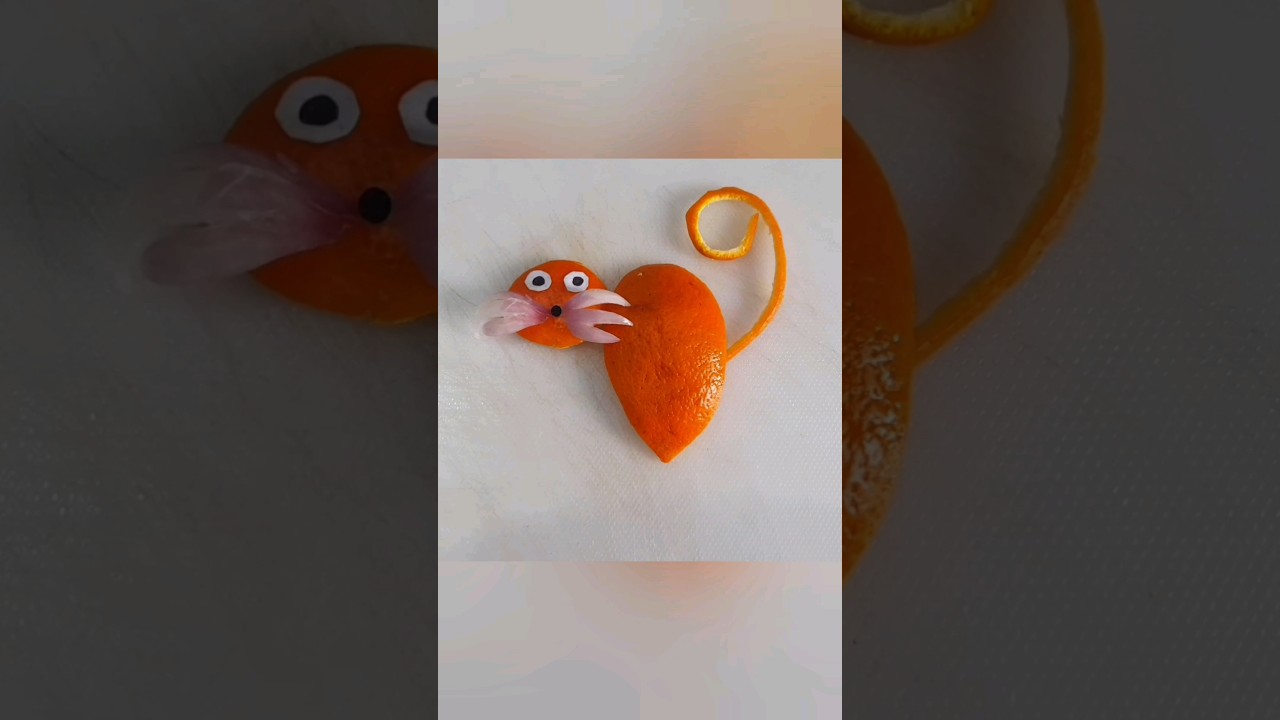 Orange Peel Carving Art #shorts #viral #youtubeshorts