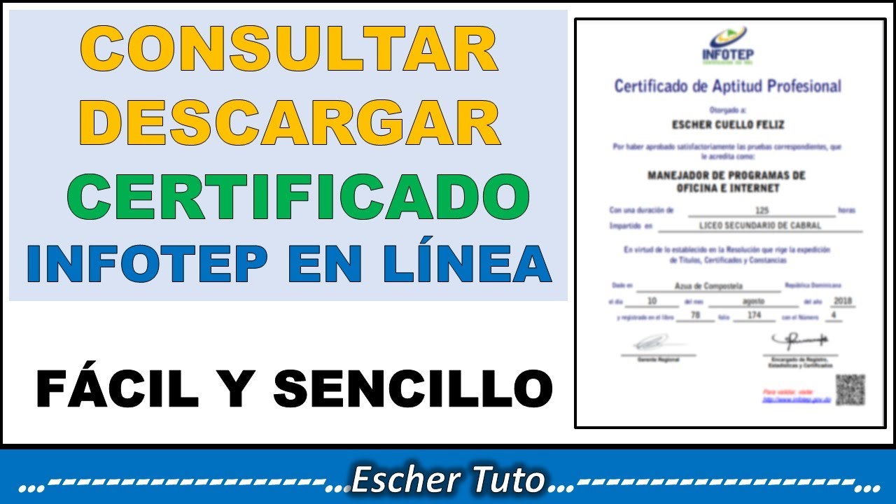Como Consultar y Descargar CERTIFICADO de curso INFOTEP en LÍNEA | 100% seguro