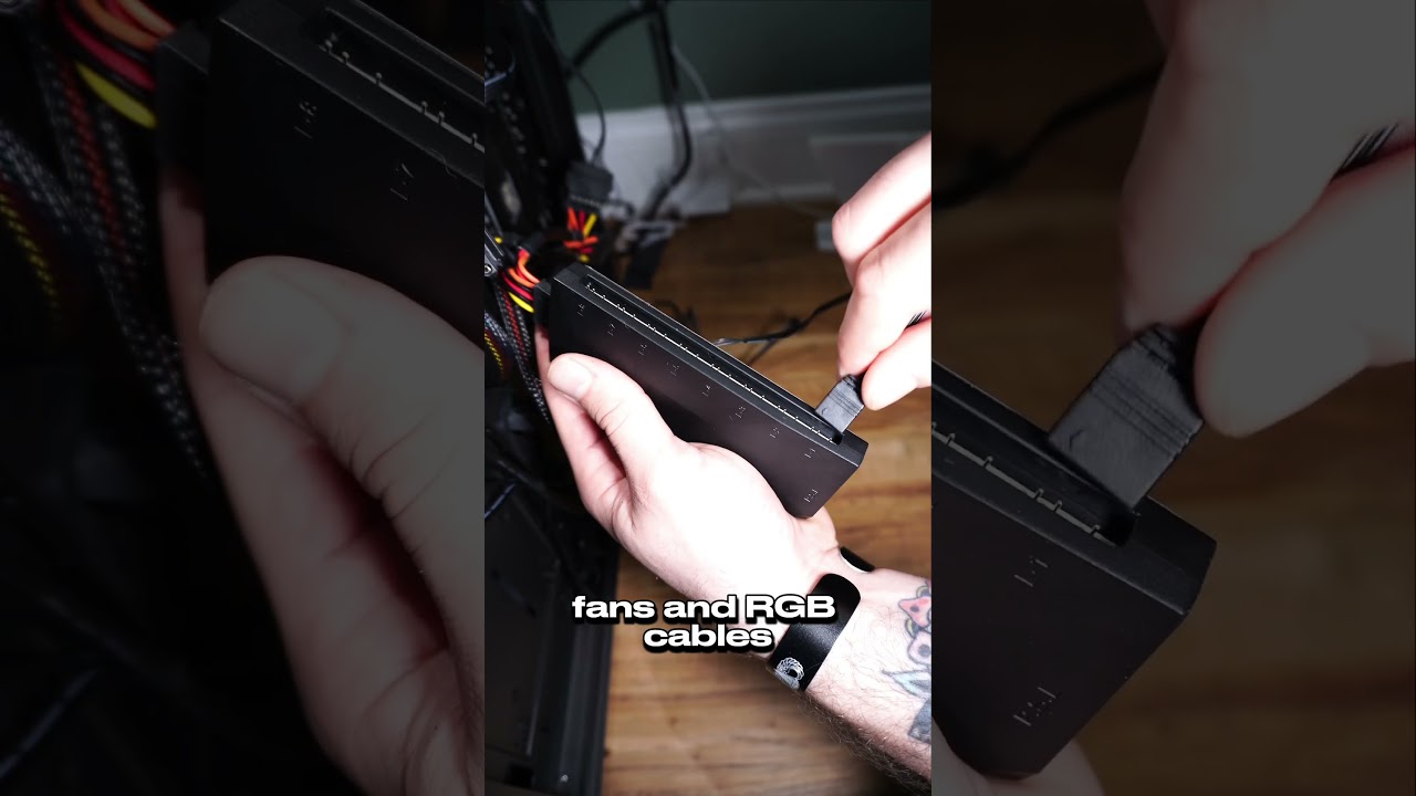 Installing a fan/rgb hub in your PC! #pcbuild #pcgaming #gamingpc #gaming #pc #pctips #shorts