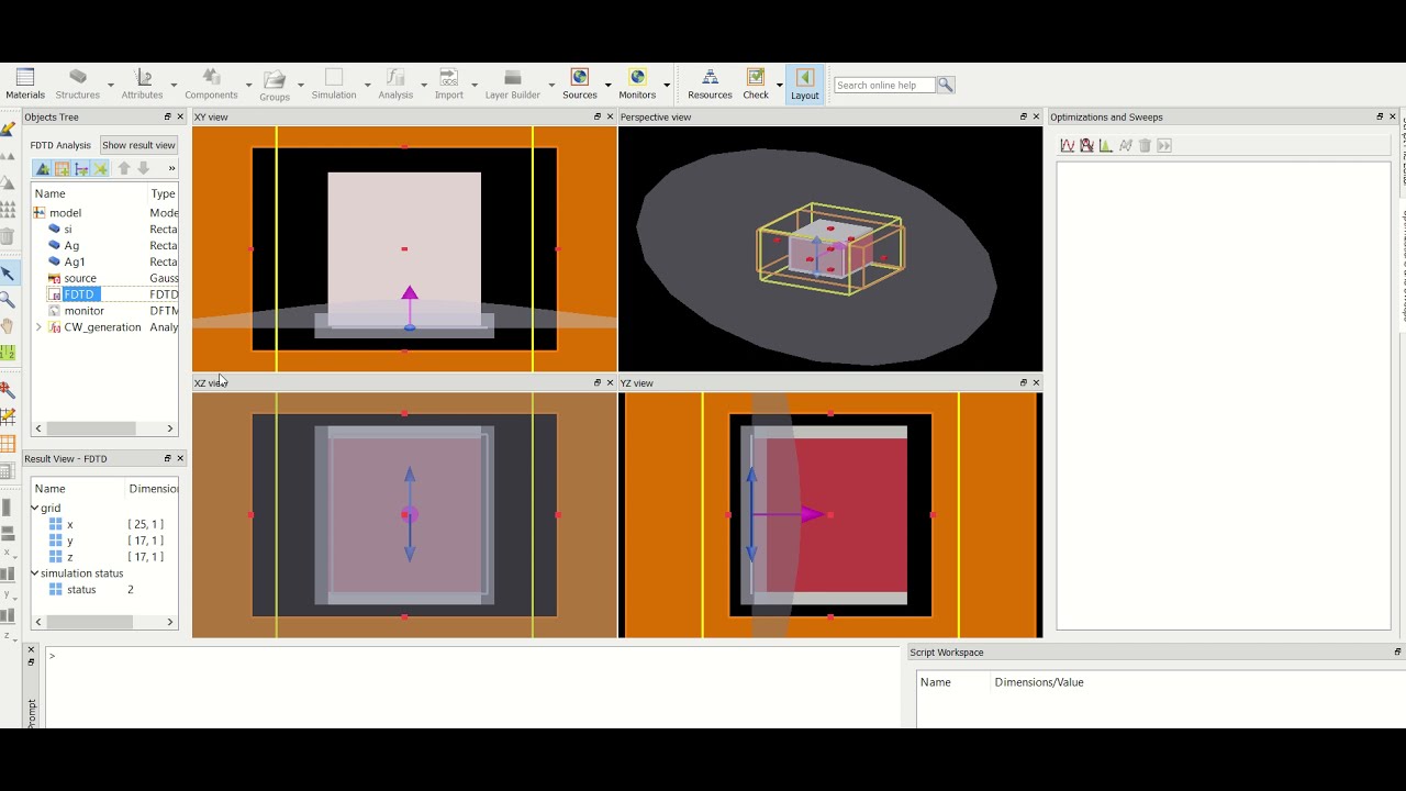 DEVICE Episode - 52 Optoelectronic Simulation from DEVICE to FDTD and vice-versa.
