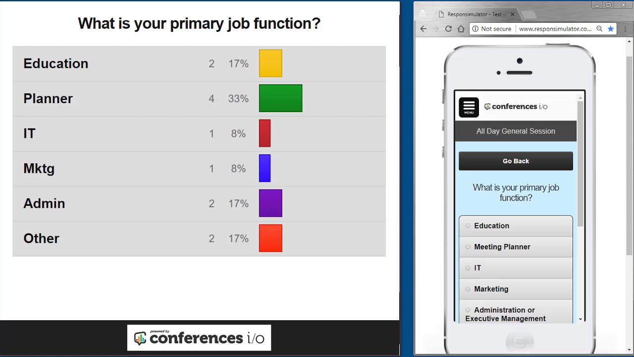Live Polling Using Manual Advance to Results (Conferences i/o)