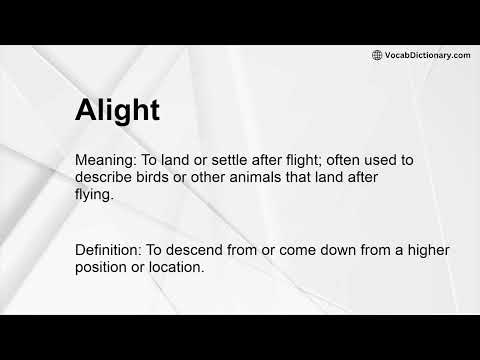 Alight Meaning