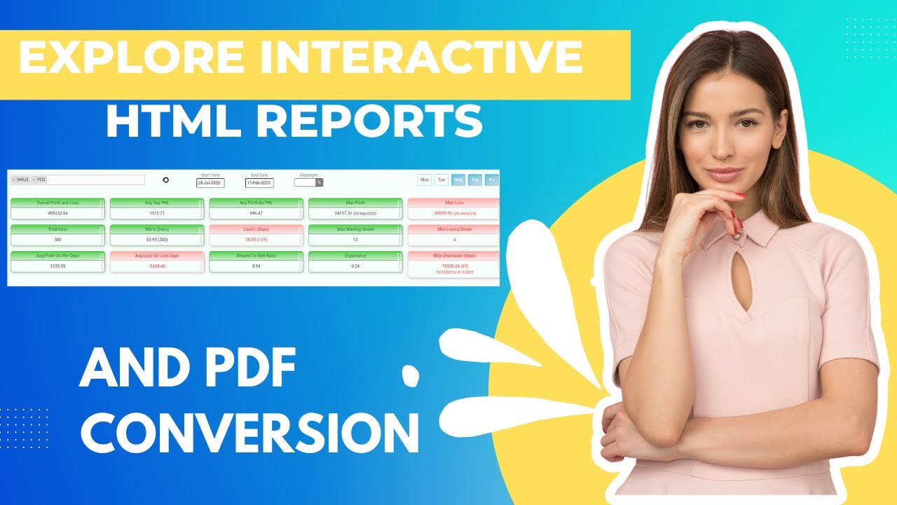Explore interactive HTML reporting System of Backinzo | convert HTML to PDF | Backinzo Backtesting