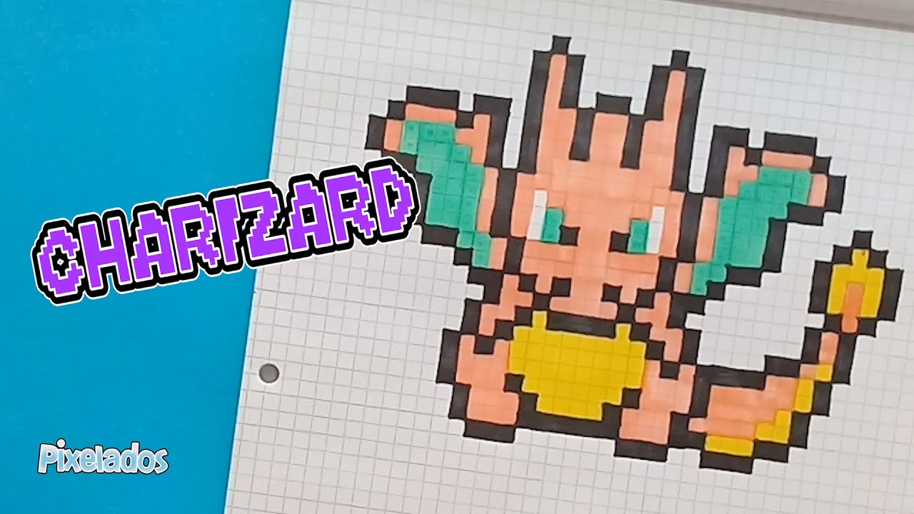 HOW TO DRAW CHARIZARD PIXEL ART - PIXELADOS