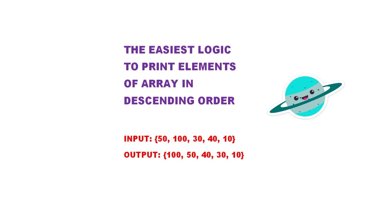 How To Sort Elements Of Array In Descending Order