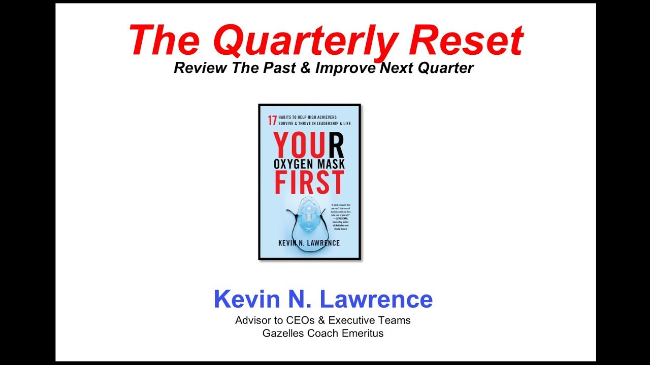How to develop an integrated master plan for next quarter: work, self and life