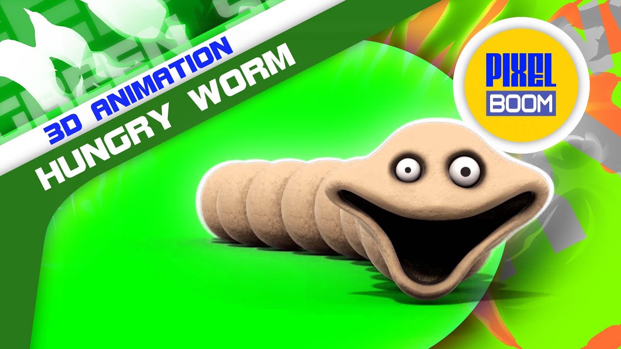 Green Screen ROBLOX Hungry Worm 3D Animation PixelBoom