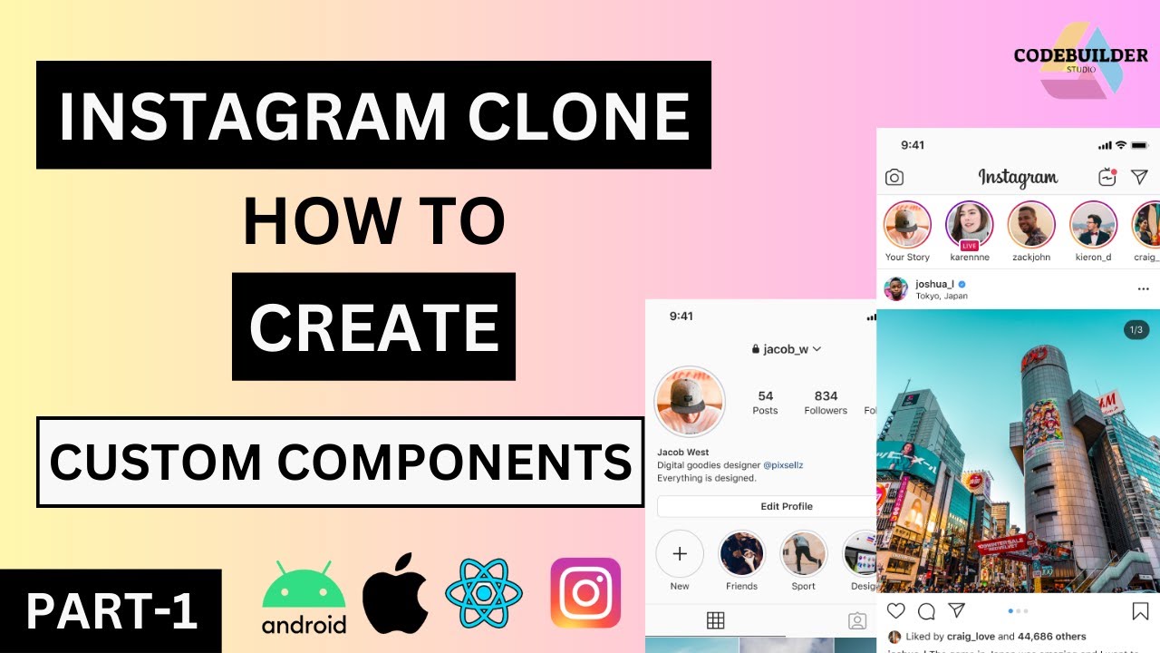 How to create custom Component in React Native | Instagram Clone | Part-1 | React Native | HINDI