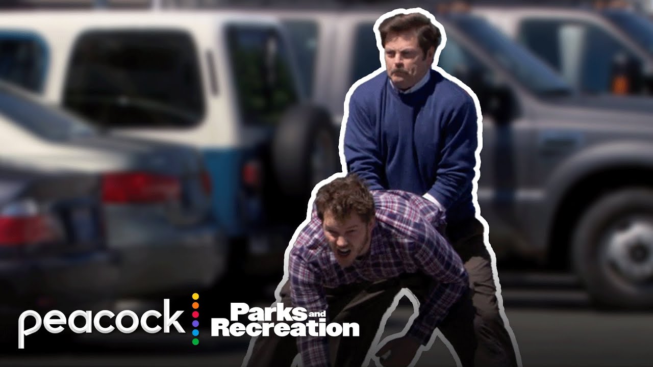 Ron & Andy get into position | Parks and Recreation