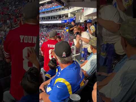 Angry L.A. Rams Fans Confront 49ers Fans at SoFi Stadium on 10/30/2022 #shorts #larams #49ers #nfl