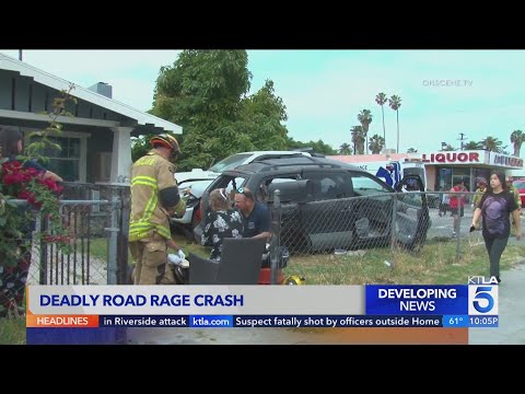 1 killed in three-vehicle road rage crash in San Bernardino