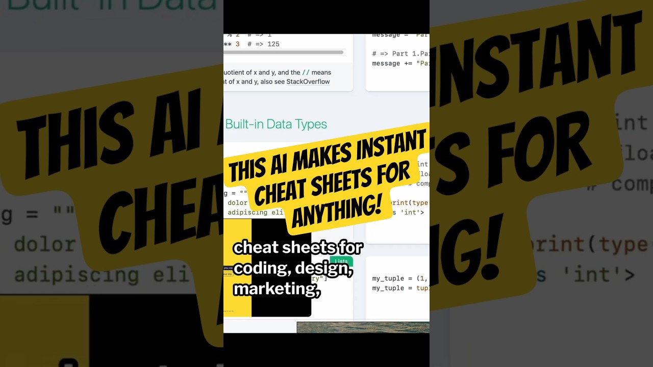 This AI Makes Instant Cheat Sheets for Anything! | QuickRef Me
