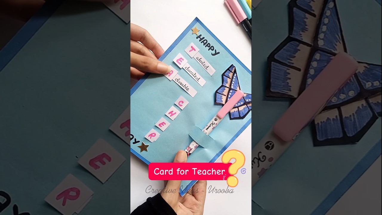 Happy teachers day card ❤️  easy diy card idea / Last minute teachers day card making at home