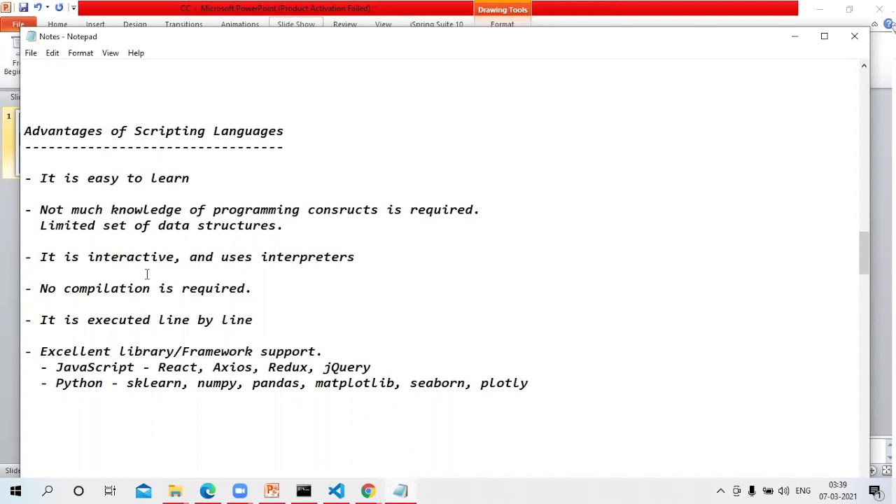 JavaScript   Advantages of Scripting Languages