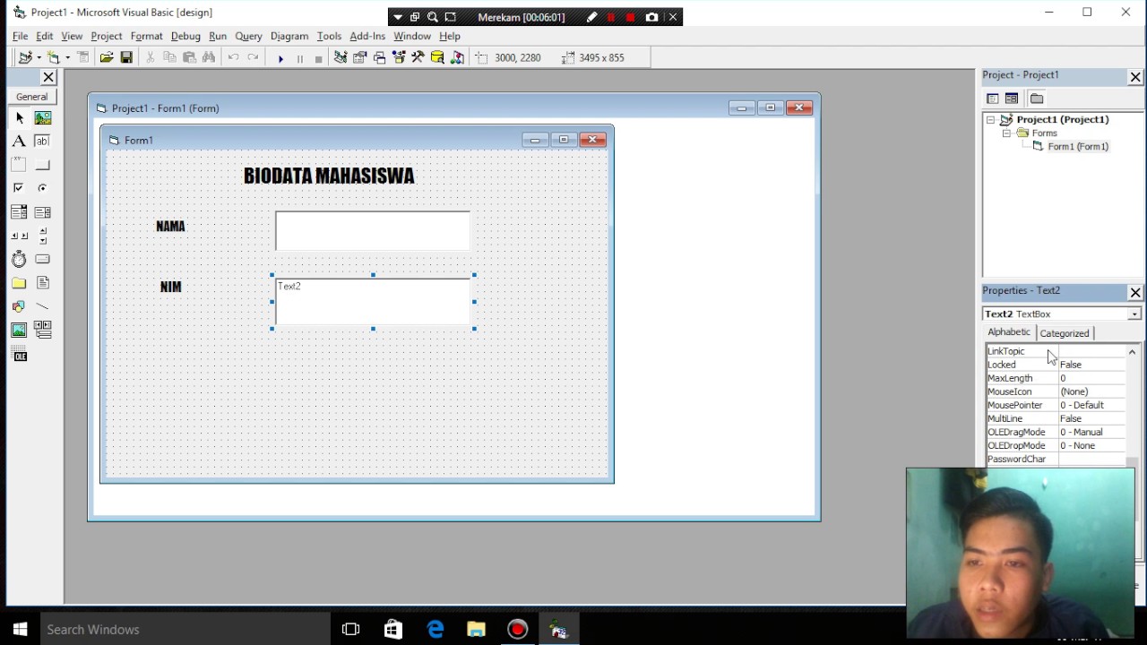 CARA MEMBUAT PROGRAM SEDERHANA DENGAN VISUAL BASIC 6.0