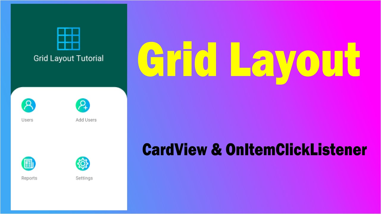Android Grid Layout With CardView and OnItemClickListener