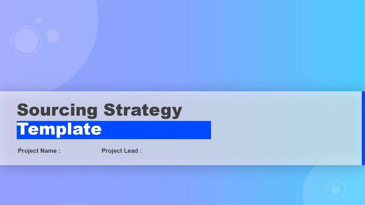 Strategic Sourcing Presentation | Procurement Management | Supply Chain Management
