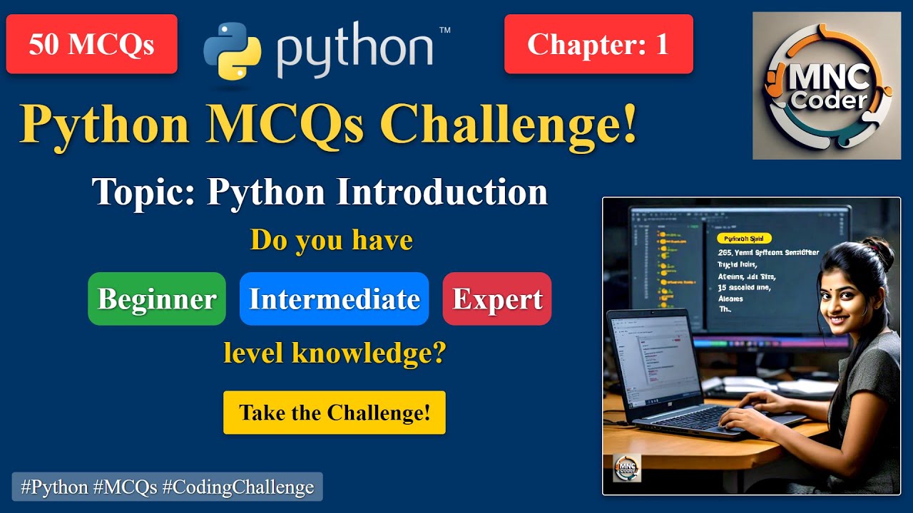 Python MCQ Online Test: Python Introduction for Beginners, Advanced, Interviews with Answers