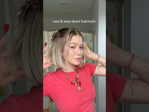 Easy Hairstyle for Short Hair ✨???? #hairtok #hairstyles #hairtutorial #hair #braidedhairstyles