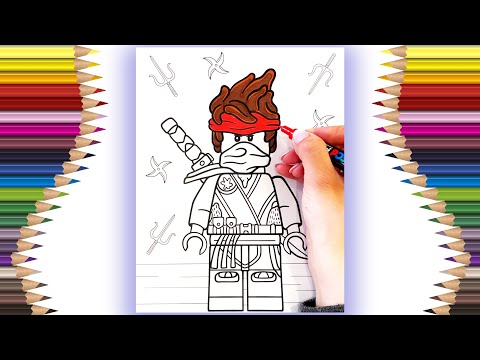 Lego Ninjago Kai Red Ninja Coloring fun for Kids #ninjago #coloring #lego #legoninjago #markerart