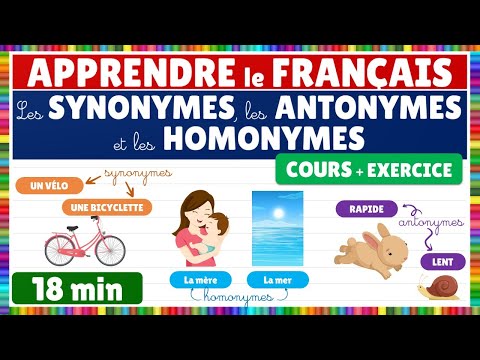Compilation : les synonymes , les antonymes et les homonymes