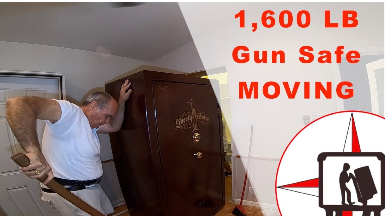MOVING A HUGE 1,600 POUND GUN SAFE OUT FROM A TIGHT SPACE #gunsafemovers #howtomoveagunsafe