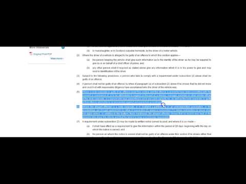 Failing to name the driver section 172 Road Traffic Act 1988