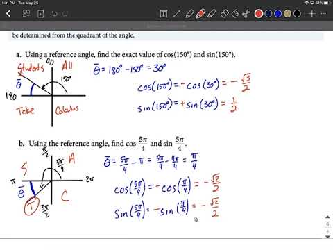 Use Reference Angles to Evaluate Trig Functions